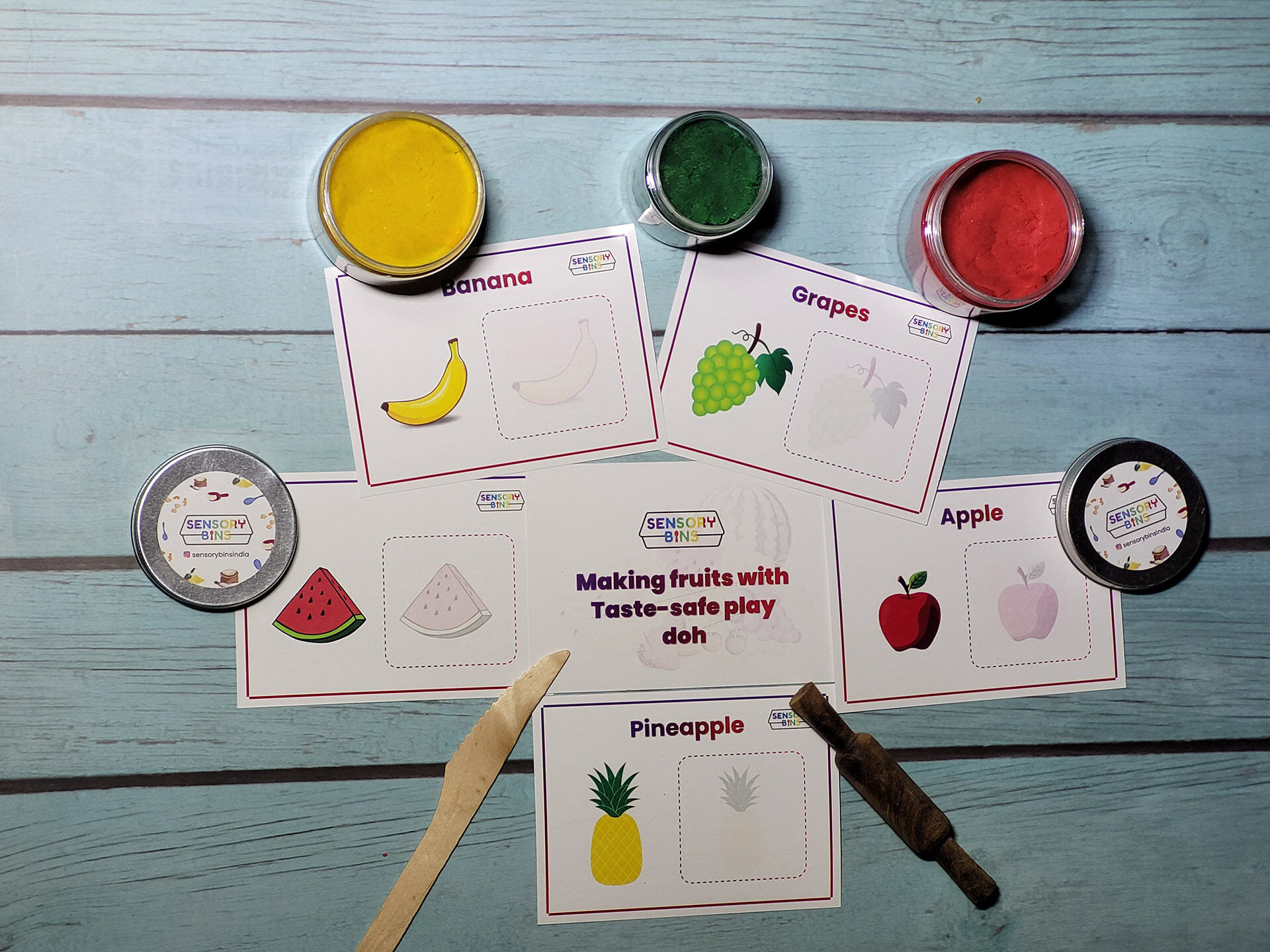 FruitFusion Taste-Safe Play Dough Kit - Sensory Bins India