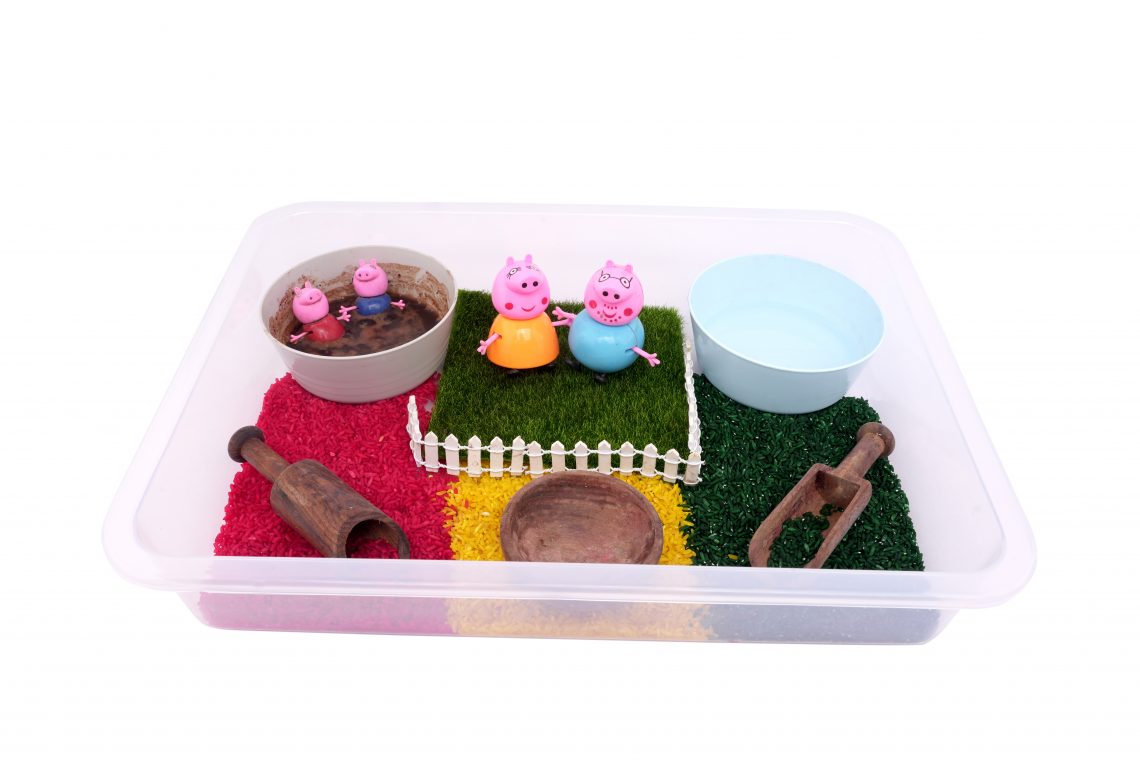 Peppa Pig’s muddy puddle paradise - Sensory Bins India