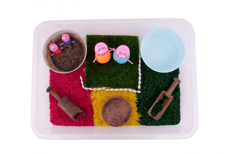 Peppa Pig’s muddy puddle paradise - Sensory Bins India